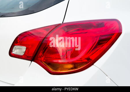 Modern rear light of a car. Brake light and arrow of large suv. Rear ...