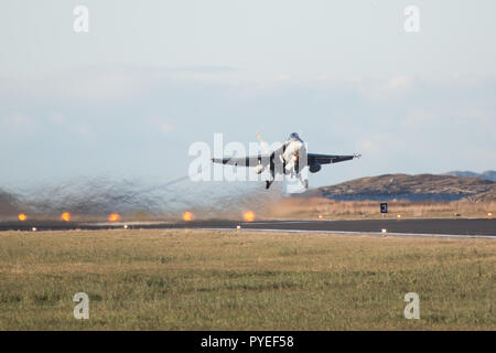 A Canadian CF-18 taking off from Bodø Air Base during exercise trident ...