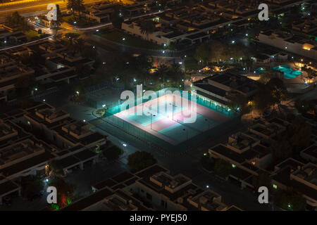 Tennis courts in the middle of Palma Spring Village, a low-rise ...
