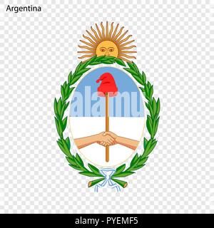 Argentina official flag and coat of arms, South America, vector ...