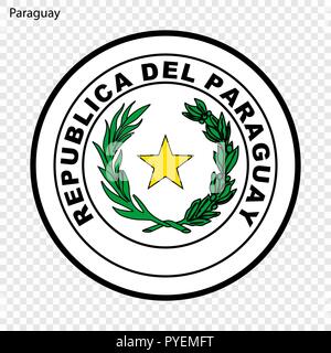 Paraguay official national flag and coat of arms, south america, vector ...