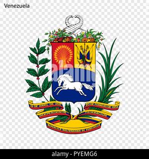 Venezuela coat of arms and flag, official symbols of the nation Stock ...