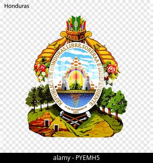 Honduras official national flag and coat of arms, central america ...