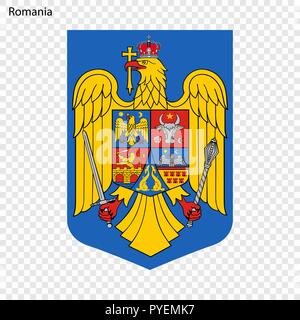 Romania official national flag and coat of arms, European Union, vector ...