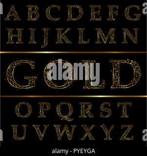 Gold letter, alphabetic fonts Vector Stock Vector Image & Art - Alamy