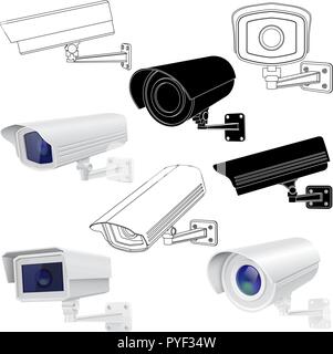 CCTV camera. Side view. Outline vector Stock Vector Image & Art - Alamy