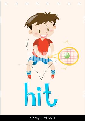 Flashcard with word hit a ball illustration Stock Vector Image & Art ...