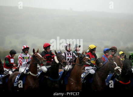 Runners and Riders line up before the Pointing Pointers Open Hunters ...