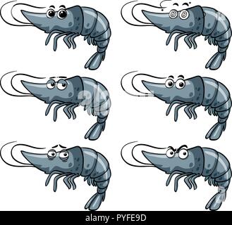 Vector illustration of Cartoon Angry Shrimp Stock Vector Art ...