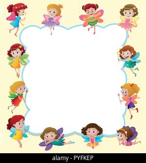 Border design with fairy flying Stock Vector Image & Art - Alamy