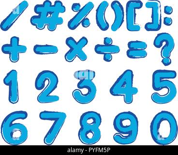 Numbers and signs in blue color illustration Stock Vector Image & Art ...