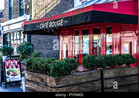 French restaurant Cafe Rouge, Highgate Village, London, N6, England ...