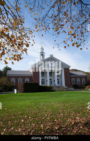 Bryan Memorial Town Hall in Washington Depot, Connecticut, a typical ...