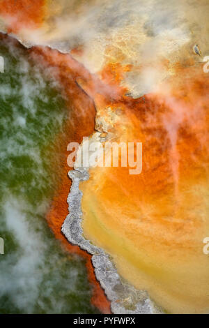 Aerial view of the champagne pool Wai-O-Tapu New Zealand Stock Photo ...