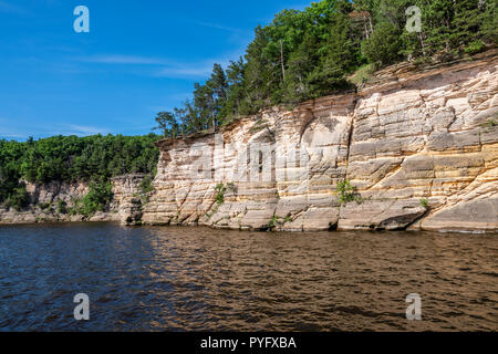 Eroded rock formations that make the Wisconsin Dells a tourist ...