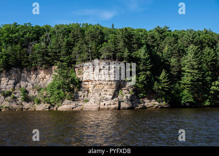 Eroded rock formations that make the Wisconsin Dells a tourist ...