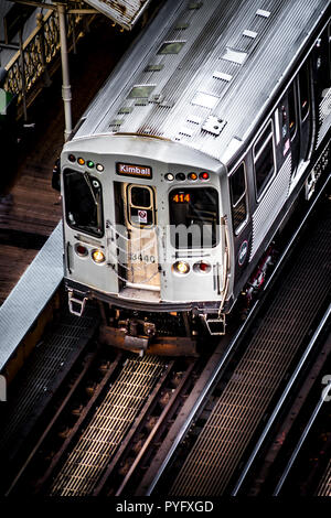 Chicago overhead CTA (City Transit Authority), subway train tracks ...