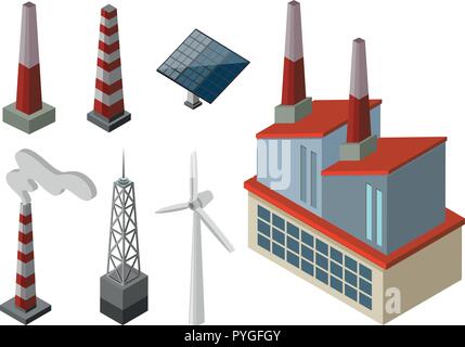 Wind turbines, wind towers - vector illustration Stock Vector Image ...