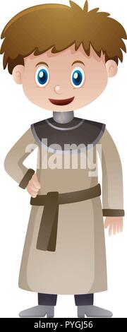 Medieval priest man. Monk in middle ages, monastery friar in medieval ...