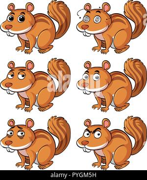 A cartoon illustration of a squirrel with an angry expression Stock ...