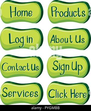 Website buttons design with words illustration Stock Vector Image & Art ...