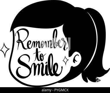 Word expression for remember to smile illustration Stock Vector Image ...
