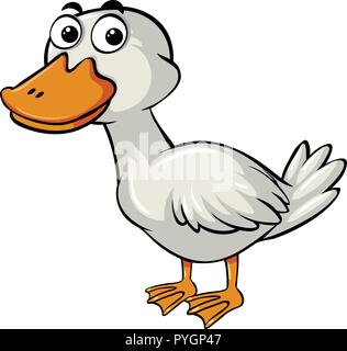 Cute duck on white background illustration Stock Vector Image & Art - Alamy