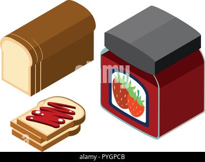 3D design for bread and jam illustration Stock Vector Image & Art - Alamy