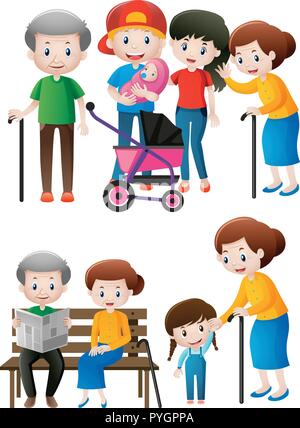 Family members of different generations illustration Stock Vector Image ...