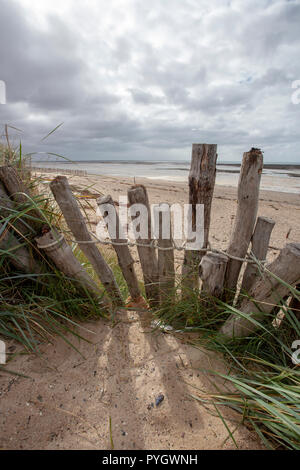 fence on Normandy beach Stock Photo - Alamy