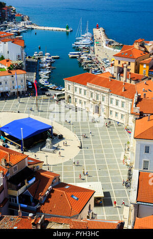 An aerial view of edifices, ports and the urban area of Beijiao town ...