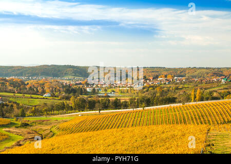Croatia, Daruvar, colorful countryside autumn landscape and beautiful ...