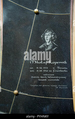 Nicolaus Copernicus' 2010 grave in gothic Archcathedral Basilica of the ...