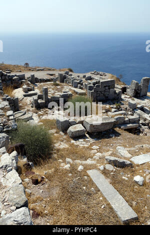 Ruins at the Sanctuary of Temple of Apollo Pythios. Ancient Thera ...