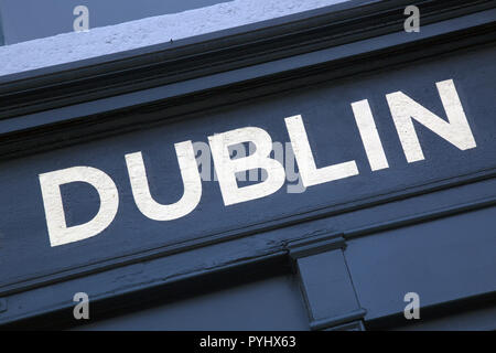 Dublin Sign on Diagonal Slant Stock Photo - Alamy