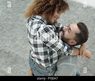 happy young couple exulting in new apartment Stock Photo - Alamy