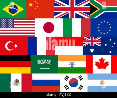 vector set of flags of the G20 Stock Vector Image & Art - Alamy