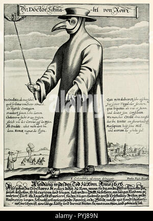 Plague Doctor, Doctor Schnabel of Rome, 1656, doctor with a beak mask ...