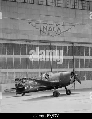 GRUMMAN F6F-3 #874 AIRPLANE on the NACA Ames flight line ca. 1955 Stock ...