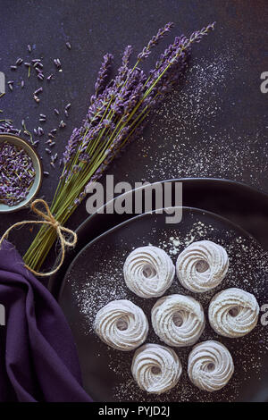 Home-made marshmallows (zephyr, meringue) made with pumpkin and Autumn ...