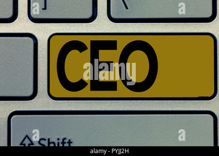 Handwriting text Ceo. Concept meaning Chief Executive Officer Head Boss ...