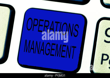 Text sign showing Operations Management. Business photo text ensure Inputs to Output the ...