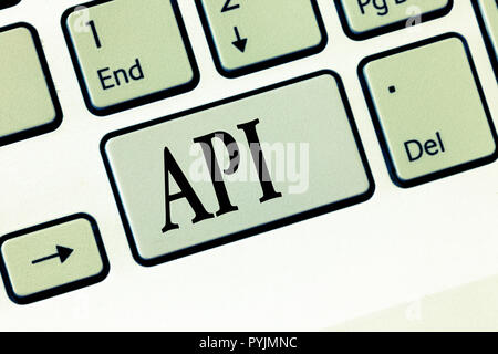 Text sign showing Api. Conceptual photo Tools for building software ...