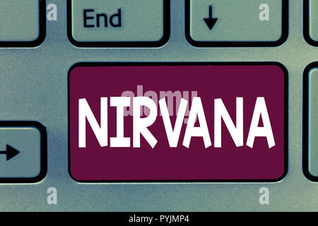 Writing note showing Nirvana. Business photo showcasing Transcendent ...