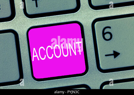 Handwriting text My Account. Concept meaning If something is said to be ...