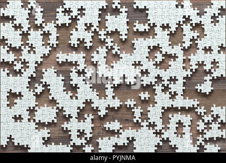 Blank jigsaw puzzle missing half to finish. Concept of work not ...