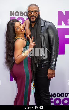Tiffany Haddish and Tyler Perry attend the world premiere of "Nobody's ...
