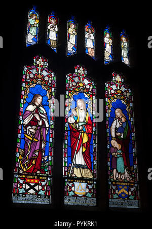 Stained glass windows of Faith Hope and Charity in St Mary's Church in ...