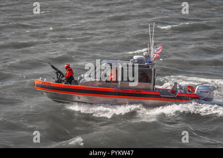 New york, USA: 19 February 2016: US coast gard in the hudson Stock ...
