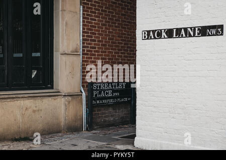 Back Lane, Hampstead, London Borough of Camden, Greater London Stock ...
